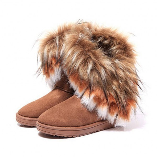 Ladies Bohemian Winter Furry Boots With Long Fur on Luulla